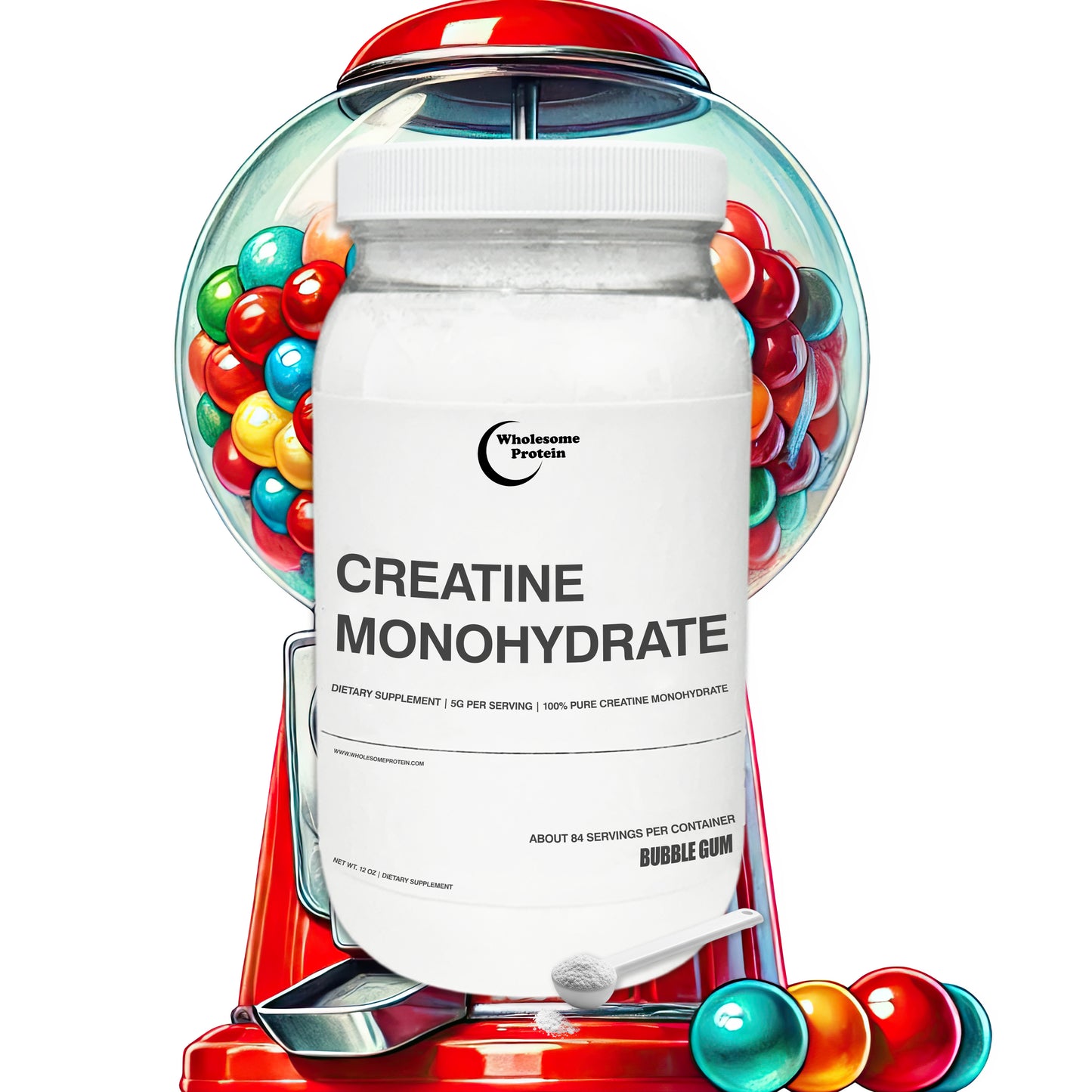 WHOLESOME PROTEIN 100% CREATINE MONOHYDRATE - BUBBLE GUM – Wholesome ...